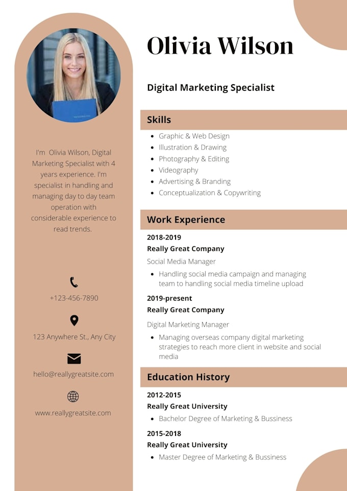 Create professional cv design or resume design by Farahyasmeen708 | Fiverr