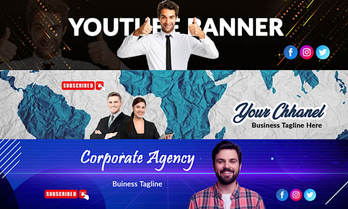 Do unique professional youtube banner and logo design by ...