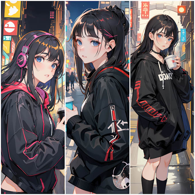 Create ai artwork in the anime style and ai character by Yakin_tech ...