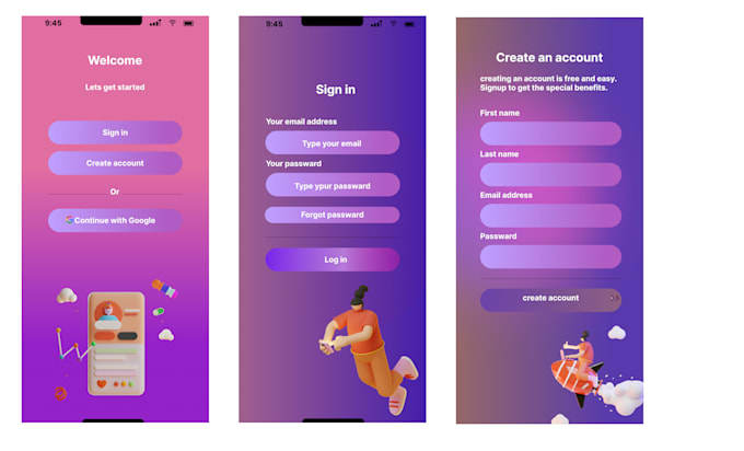 Do website ui design, mobile app ui, landing page ui ux design in figma by Ahmedaminshah | Fiverr