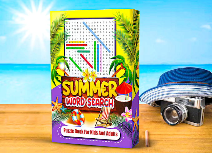 Create word search puzzle activity book interior and cover for amazon ...