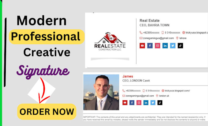 Make clickable html email signatures for gmail, outlook, etc by Usama ...