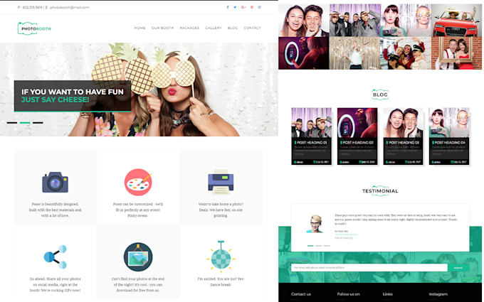 Design photo booth website 360 photo booth rental website with online ...