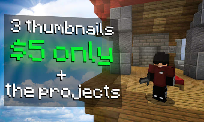 Design a custom minecraft youtube thumbnails by Isparkton | Fiverr