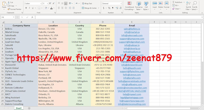 Build excel cold calling and cold emailing list by Zeenat879 | Fiverr