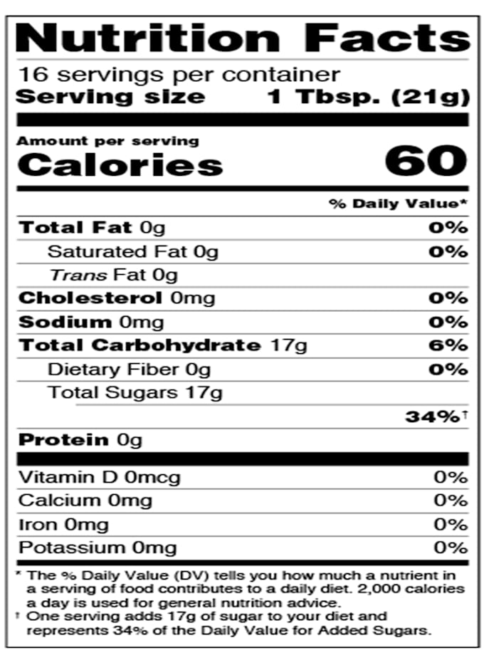 Create a nutrition facts and product datasheet according to usfda ...