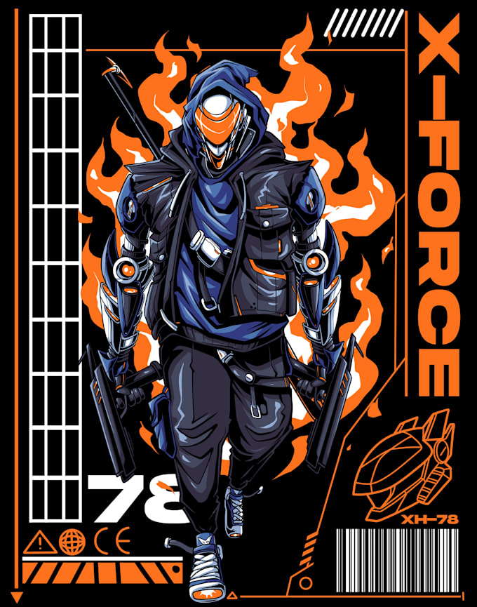 Drawing cool techwear illustration for your brand like this by ...