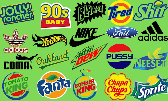 Recreate, remake, spoof, nostalgic,bootleg parody logo with your brand ...