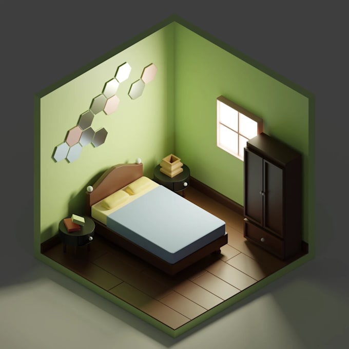 Make simple 3d model, scene by Udnum_ | Fiverr