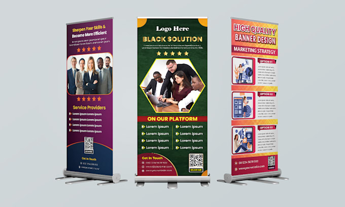 Design roll up banner, retractable, pull up, pop up, signage or x ...