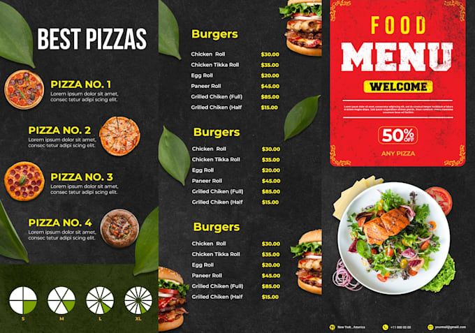 Do modern restaurant menu design for your business by Dilumts | Fiverr