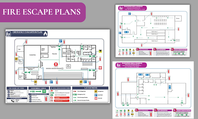 Design fire emergency evacuation plan, map , diagram by Sufyanali001 ...