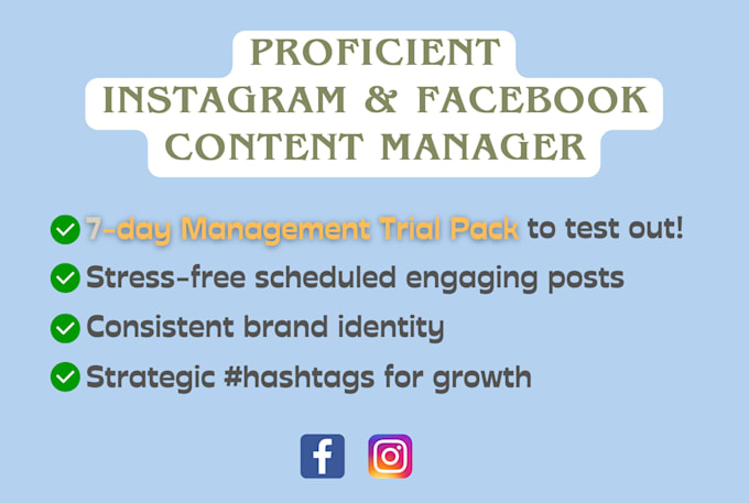 Be your weekly instagram and facebook content manager by Rose_hong | Fiverr