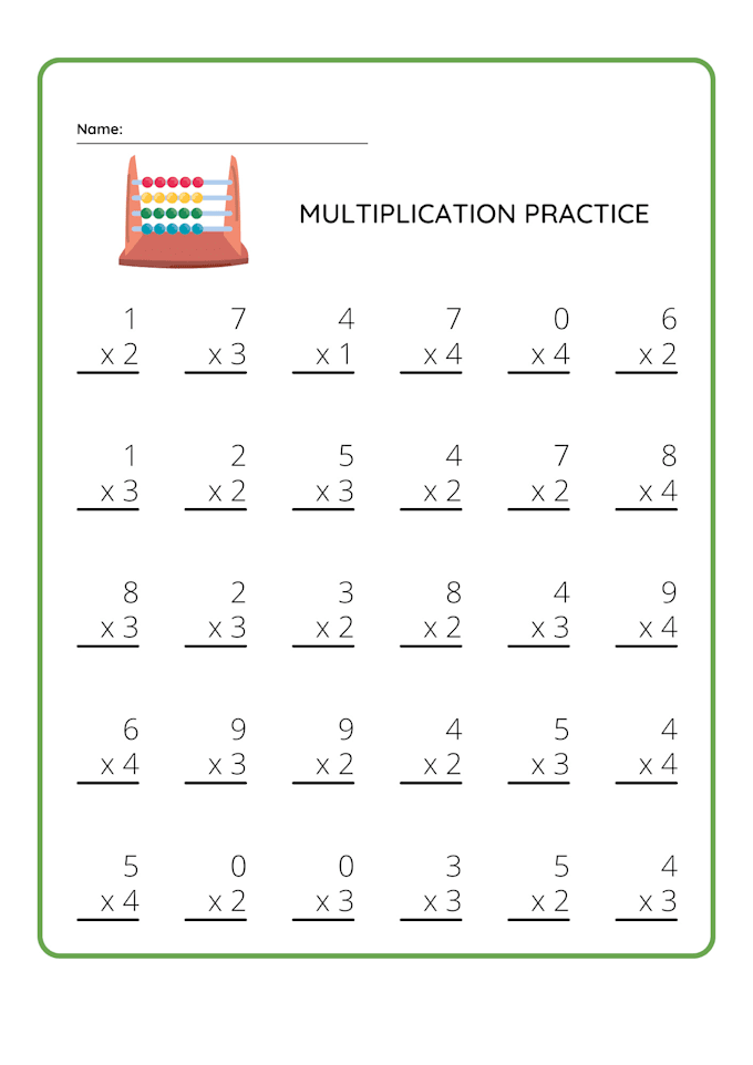 Design a custom math worksheet for kids by Fpg070 | Fiverr