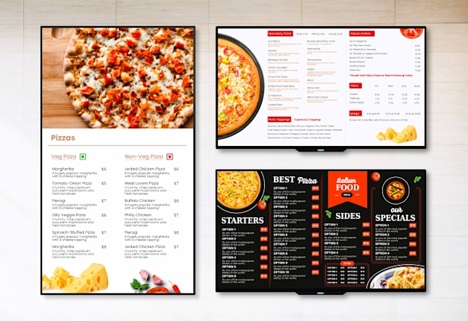 Design static tv screen menu or digital menu tv menu board for ...
