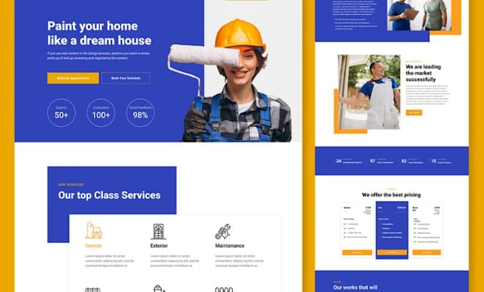 Design painting contractor house painter website house painting website ...