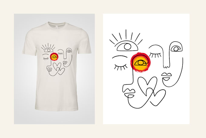 Create line art illustration for t shirt design by Laicacreations | Fiverr