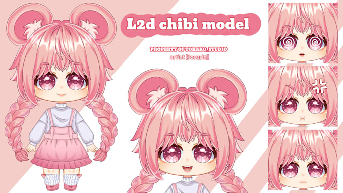 Draw a professional live2d chibi model for vtuber by Tohako_studio | Fiverr