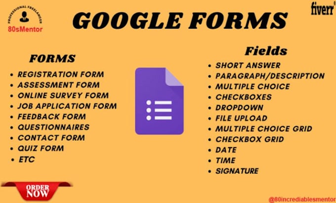 Professional google form creation services by Filerone | Fiverr