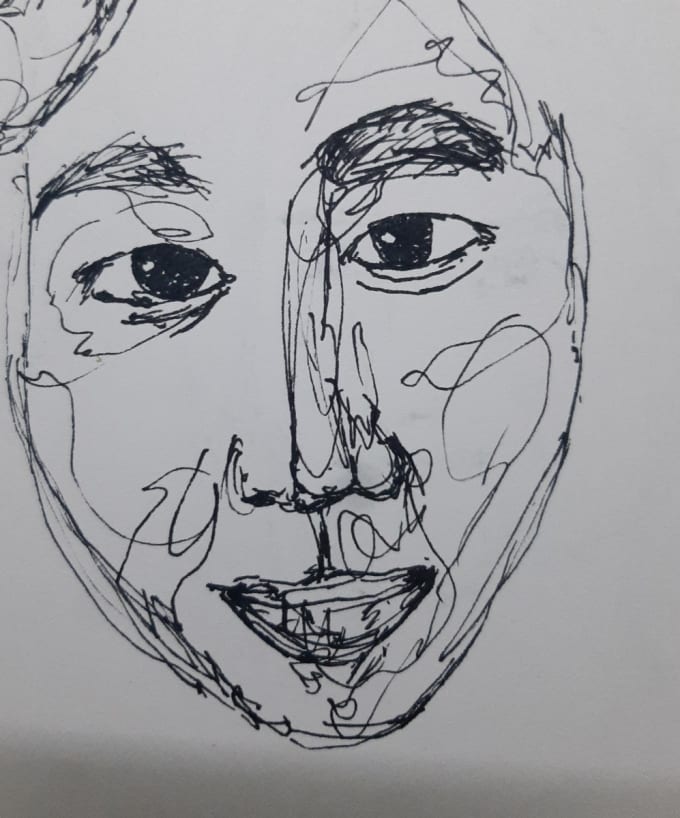 Draw your face using black pen abstract drawing by Jeongholo681 | Fiverr