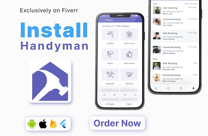 Design and develop on demand handyman app, multi service app with flutter by Ahmadullahbs | Fiverr