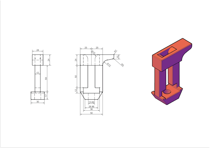 Draw your autocad 2d and 3d mechanical drawing by Galihbima | Fiverr