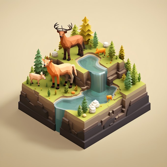 Generate an isometric scene using the midjourney ai by Ironbanes | Fiverr