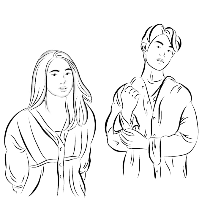 Create line art illustrations from your photo by Vinaeell | Fiverr