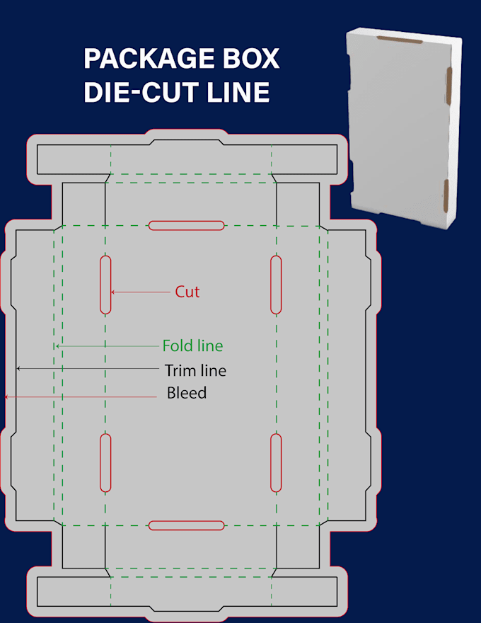 Design a perfect custom box dieline print ready template for your ...