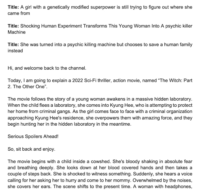 Write engaging movie recap scripts for your favorite films by ...