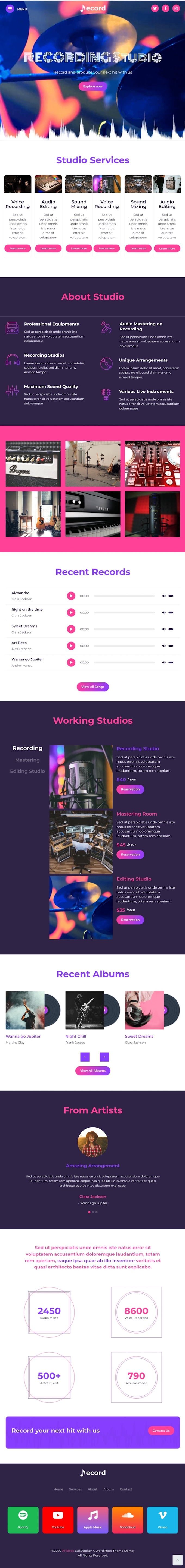 Do recording studio website design by Mahadyjuwel14 | Fiverr