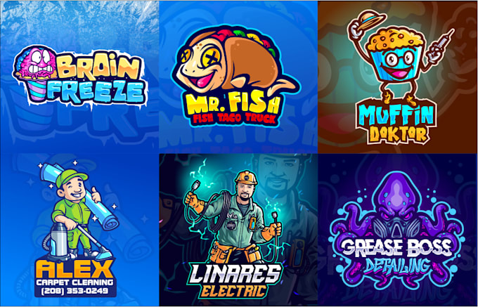 Draw cartoon logo designs business by Raastudio | Fiverr