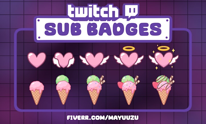 Create custom twitch sub badges by Mayuuzu | Fiverr