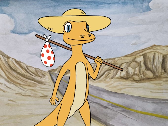 Draw a colorful illustration in a style of 1960s cartoons by Eimantas ...