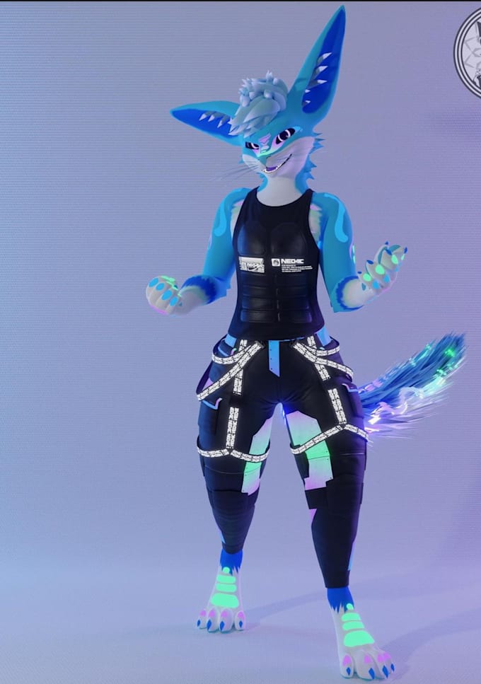 Do custom vrchat furry avatar model nsfw fursona character vtuber rig vrc vr mmd by Schemx | Fiverr