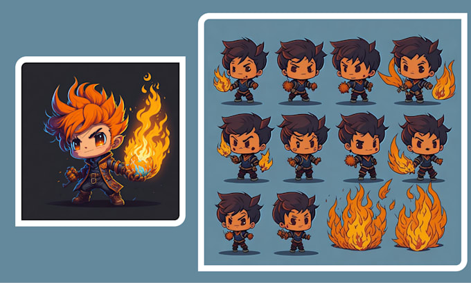 Design game asset 2d character or sprites sheet for game art by ...