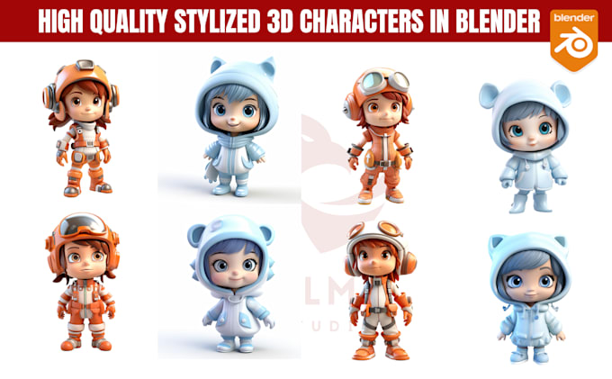 Create high poly 3d stylized character models using blender by ...