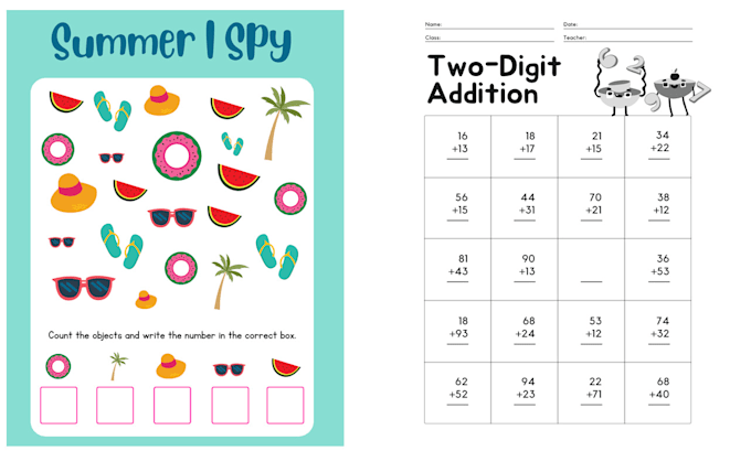 Design custom activity books, worksheet, math worksheets by ...
