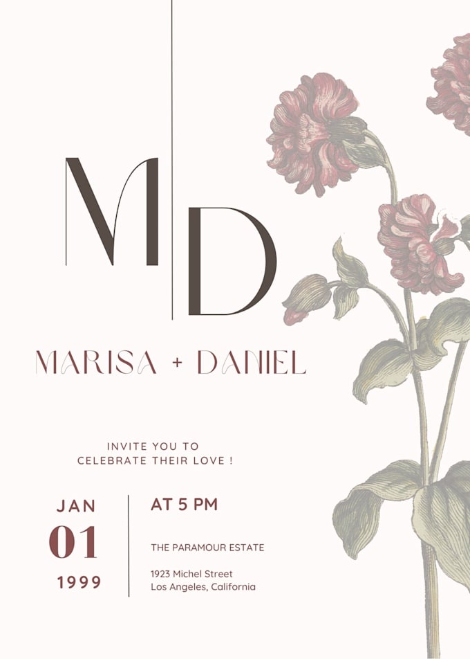 Design custom digital invitation cards by Mihribanlkyaz | Fiverr