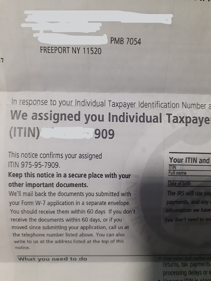Obtain your itin as an irs caa by Junaidkhan964 | Fiverr
