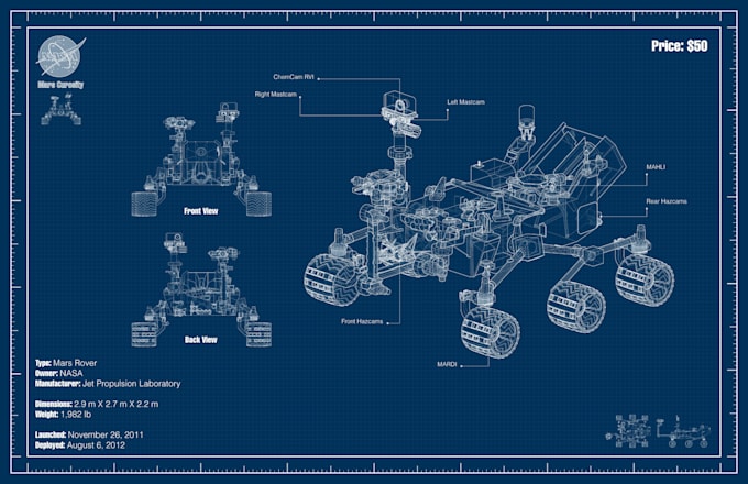 Design technical nasa blueprint by Asfkhn1480 | Fiverr