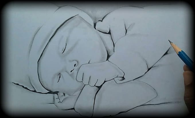 Pencil sketch hand drawing child by Jawad_mrkter | Fiverr
