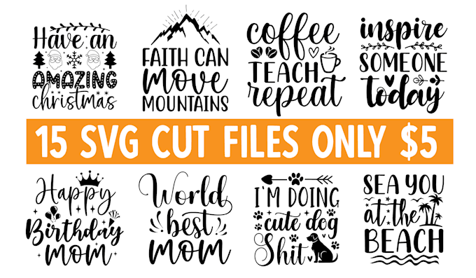 Make creative svg cut files, vector, png bundle design by Bddesigner44 ...