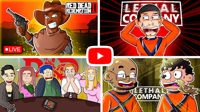 Draw eye catching cartoon thumbnails for youtubers by Zayngreely | Fiverr