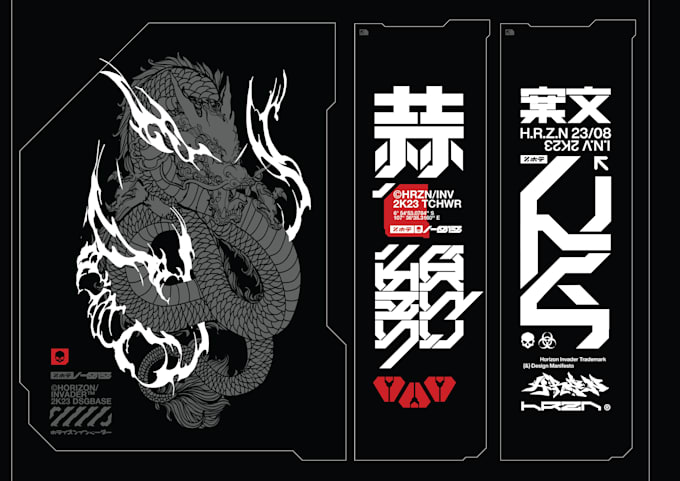 Design techwear cyberpunk futuristic typography logo designs by ...