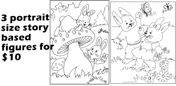 Illustrate children story based coloring book figures by Aka_zarmeen_k ...