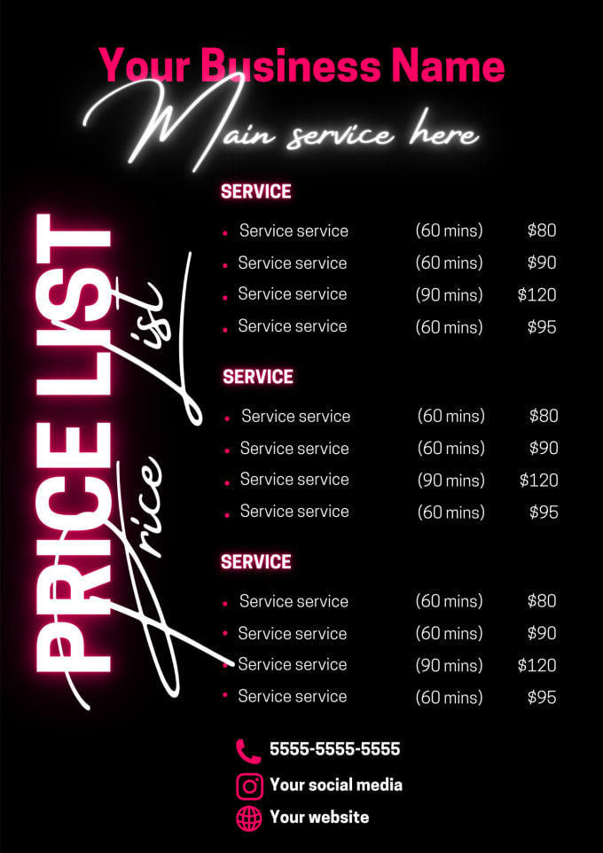 Create a custom price list for your business by Melchimb | Fiverr