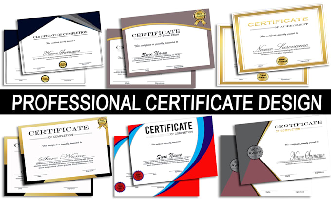 Design professional certificate design in 24 hour by Nazia_graphics ...