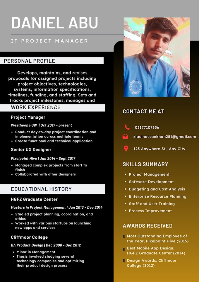 Write and upgrade your cv,resume,cover letter by Ziakhan034 | Fiverr