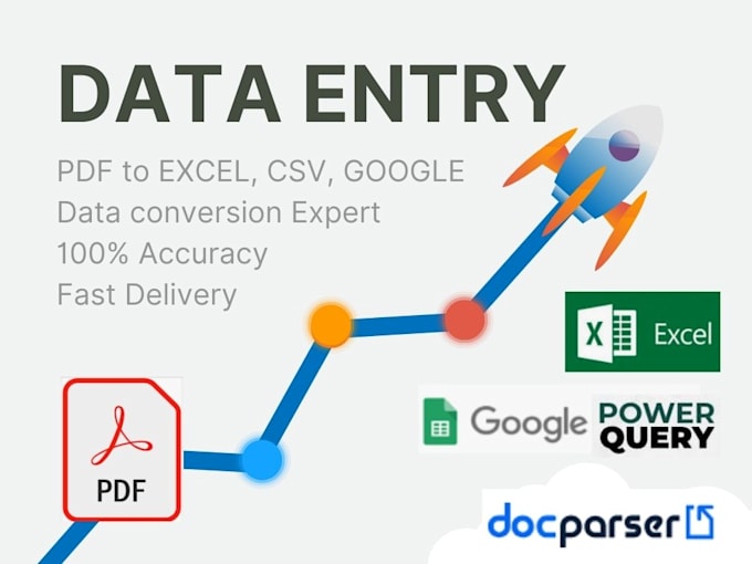 Do docparser configuration and rules, data entry, pdf to excel, csv by Jdescobar72 | Fiverr